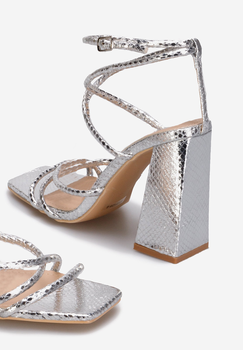 Sandali con tacco largo Karine Argento Zapatos