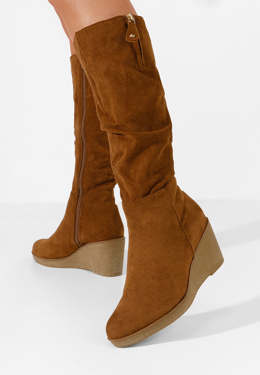 Stivali con zeppa Chloe Marrone Zapatos