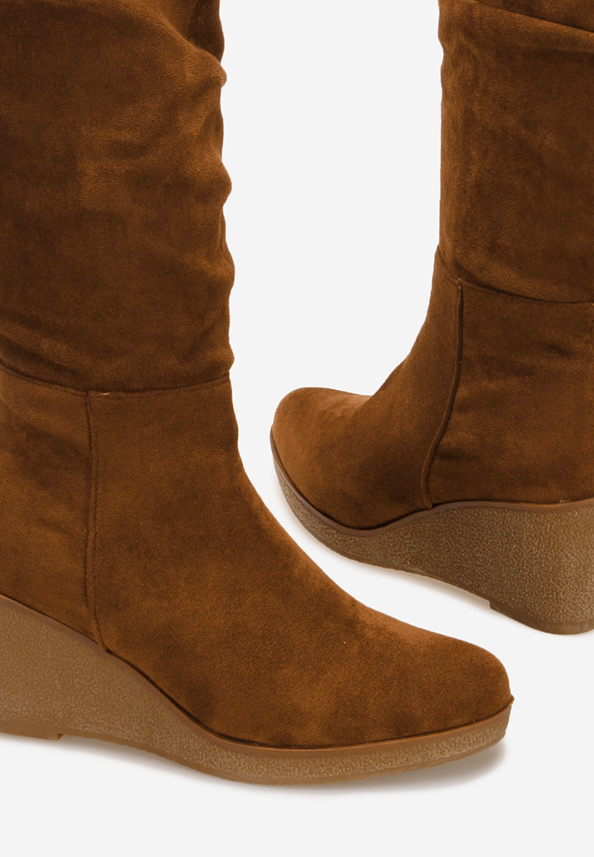 Stivali con zeppa Chloe Marrone Zapatos
