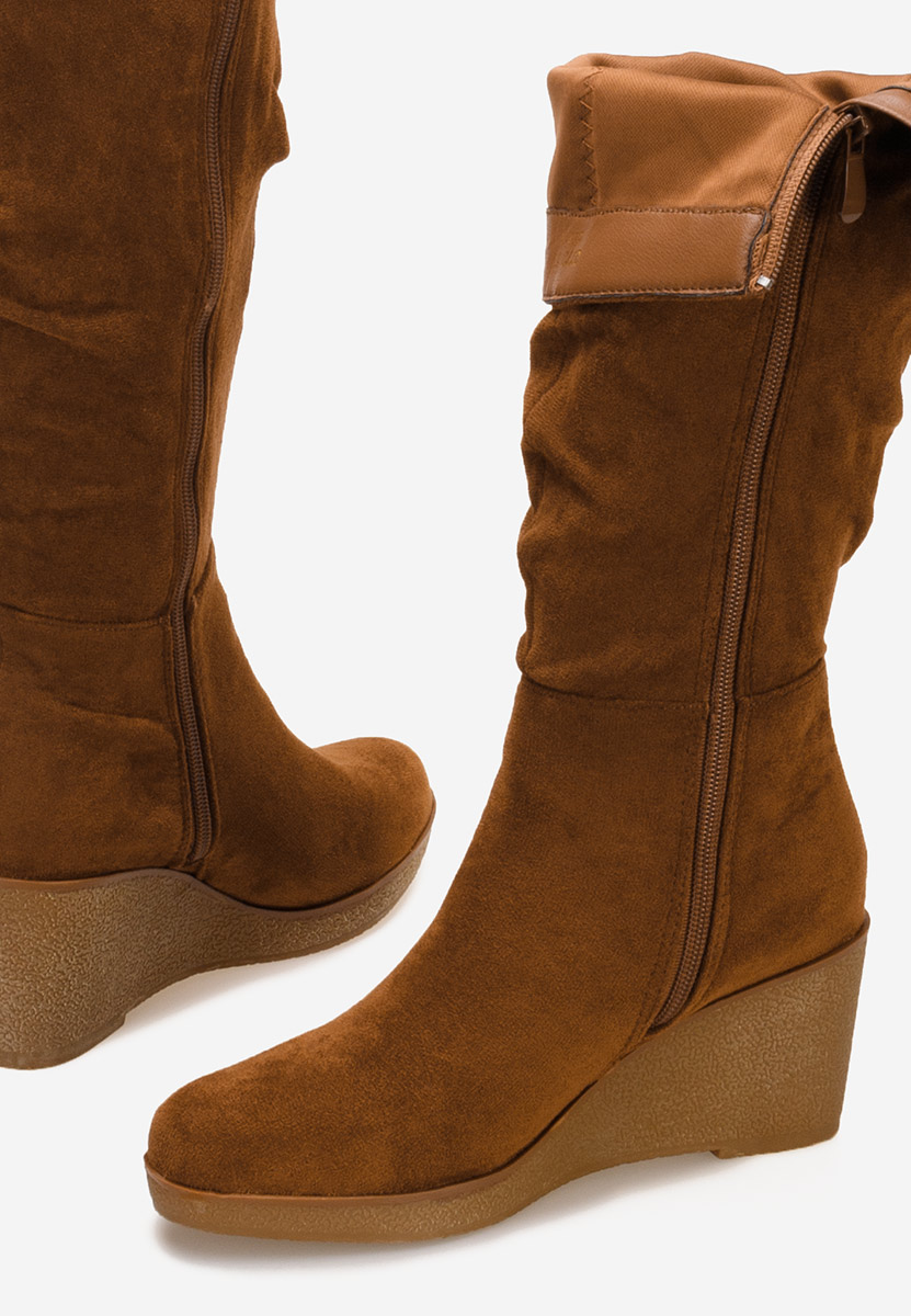 Stivali con zeppa Chloe Marrone Zapatos